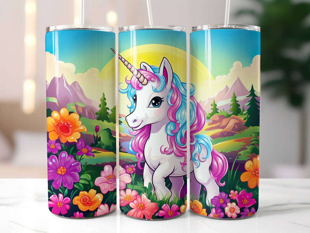 Floral Unicorn Tumbler Wrap PNG, Unicorn Wrap Design, Cute Unicorn ...