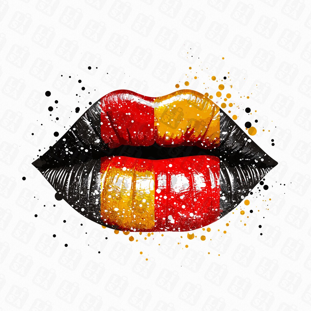 German Flag Lip Png - Lip Clipart, Flag Sublimation, Red Yellow Black ...