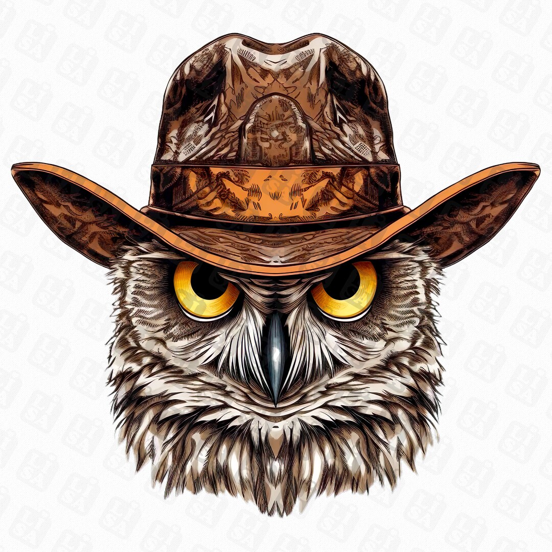 Cowboy Owl PNG Sublimation Design - Western Themed Owl Clipart & Clip ...