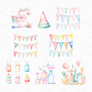 Pastel Birthday Png - Nursery Clipart - Party Clipart, First Birthday ...