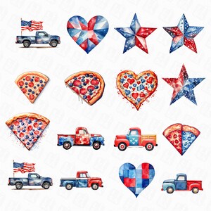 4th of July Independence Day Watercolor Clipart, Fourth of July ...