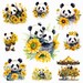 Watercolor Panda With Sunflowers Png Cute Panda With Flowers Clipart ...