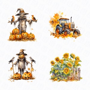 Watercolor Autumn Fall Png - Autumn Png- Country Png - Farm Clip Art ...