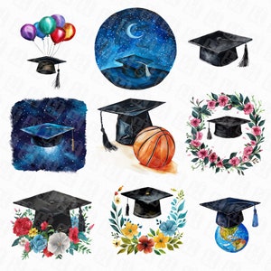 Watercolor Graduation Png, Graduation Cap, Graduation Clipart ...