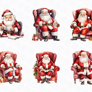 29 Watercolor Santa Claus Printable - Watercolour Christmas Wall Art ...