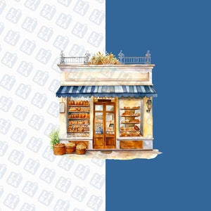 Cafe Bakery Clipart Set - French & Italian Bakery Art, Digital PNG ...