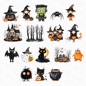 94 Halloween Png Bundle, Halloween Clipart, Ghost Png, Witch Png ...