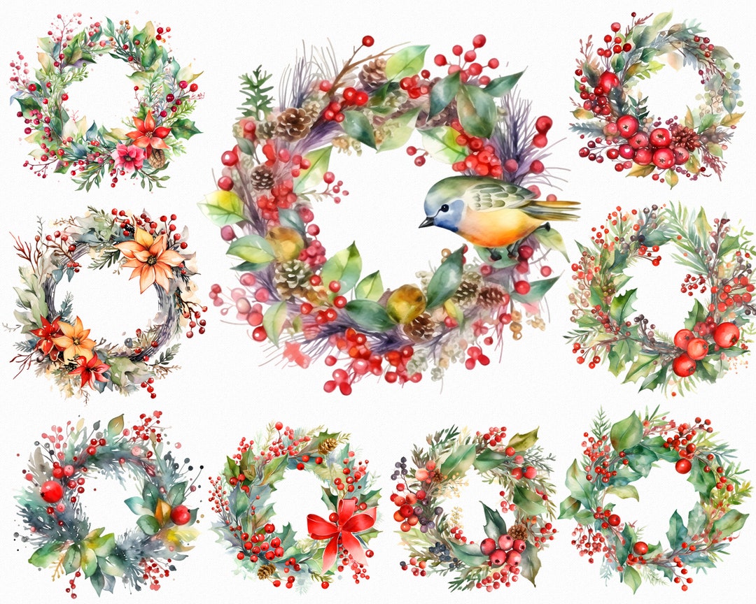 26 Christmas Wreath Png - Watercolor Holiday Wreath Clipart Images With ...