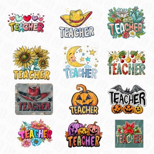 49 Teacher Png Bundle, Teacher Halloween Png, Teacher Christmas Png ...