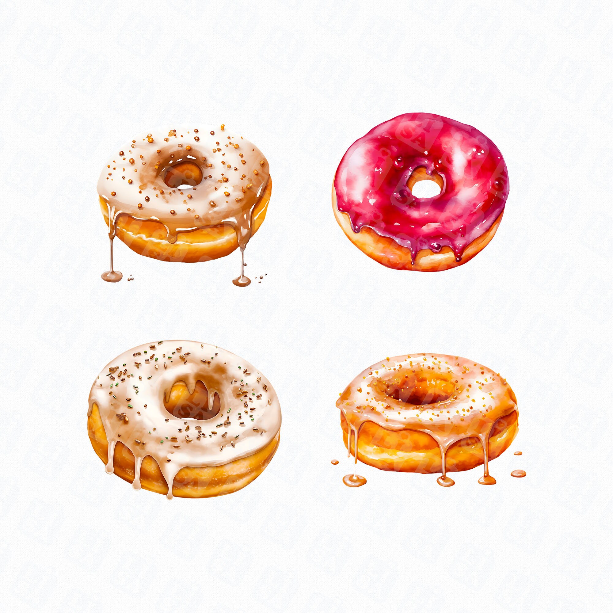 Watercolor Donut Png Donut Clipart Png for Sublimation - Etsy