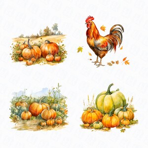 Watercolor Autumn Fall Png - Autumn Png- Country Png - Farm Clip Art ...