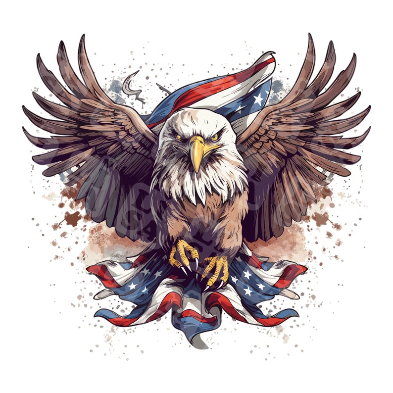 4 Watercolor Eagle Png Watercolor 4th of July Clipart - Etsy