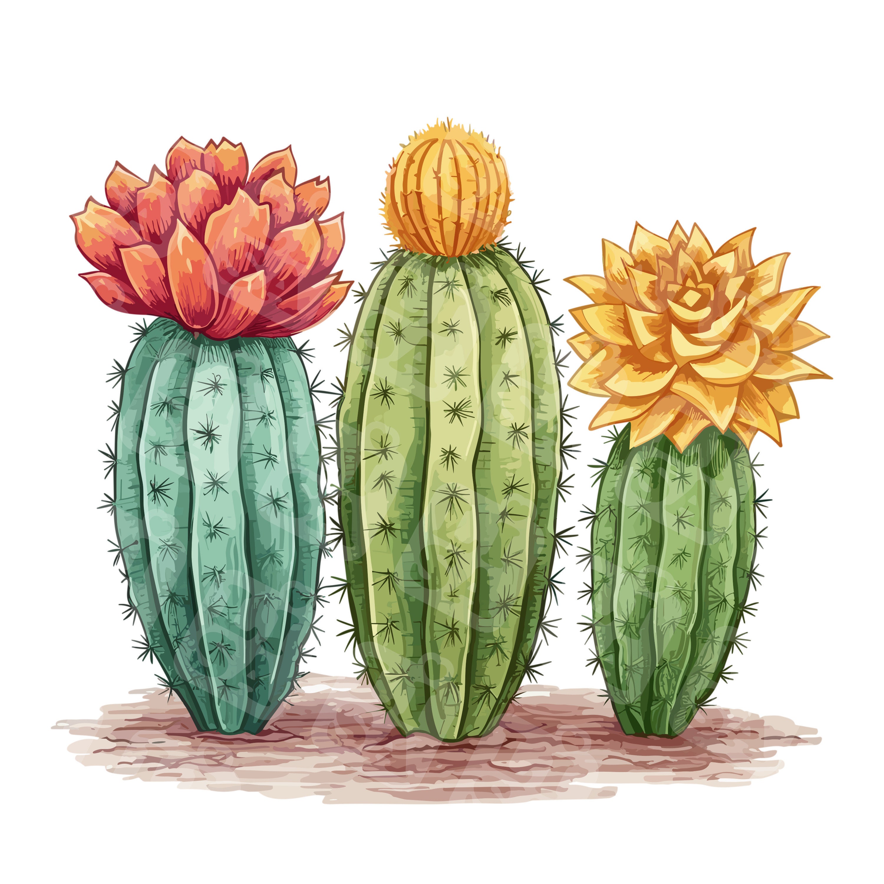 30 Watercolor Cactus Png. Watercolor Succulent Clipart. - Etsy