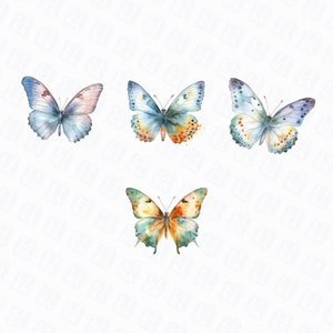 31 Watercolor Butterfly Clipart - Pastel Butterfly Digital Download ...