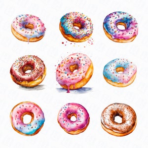 Watercolor Donut Png - Donut Clipart - Png for Sublimation - Birthday ...