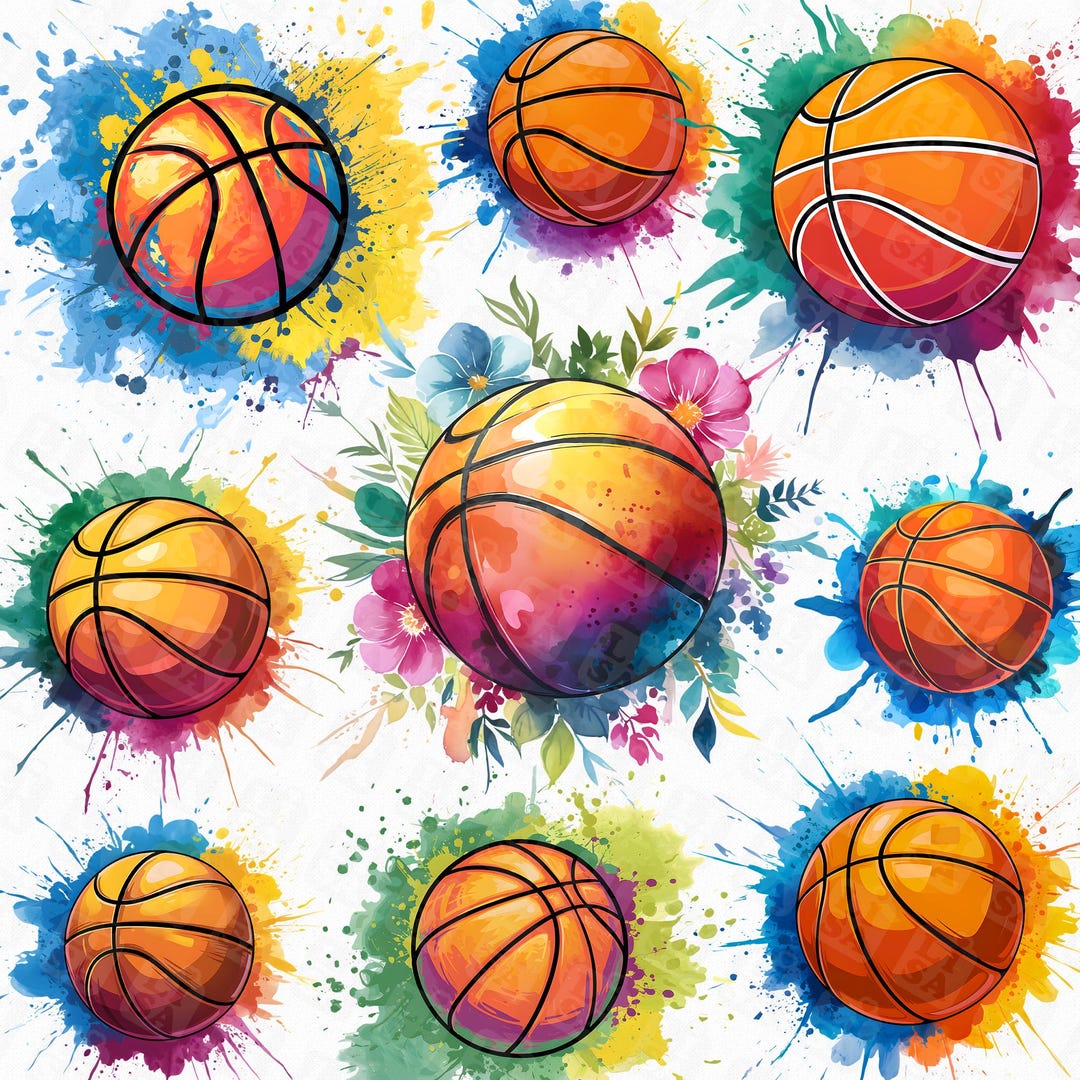 Watercolor Basketball Png Clipart, Watercolor Sports Png, Splashes ...