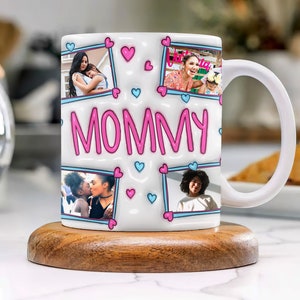3D Mom Mug Wrap Bundle Custom Photo Inflated Mom Puffy Mug PNG, 3D ...