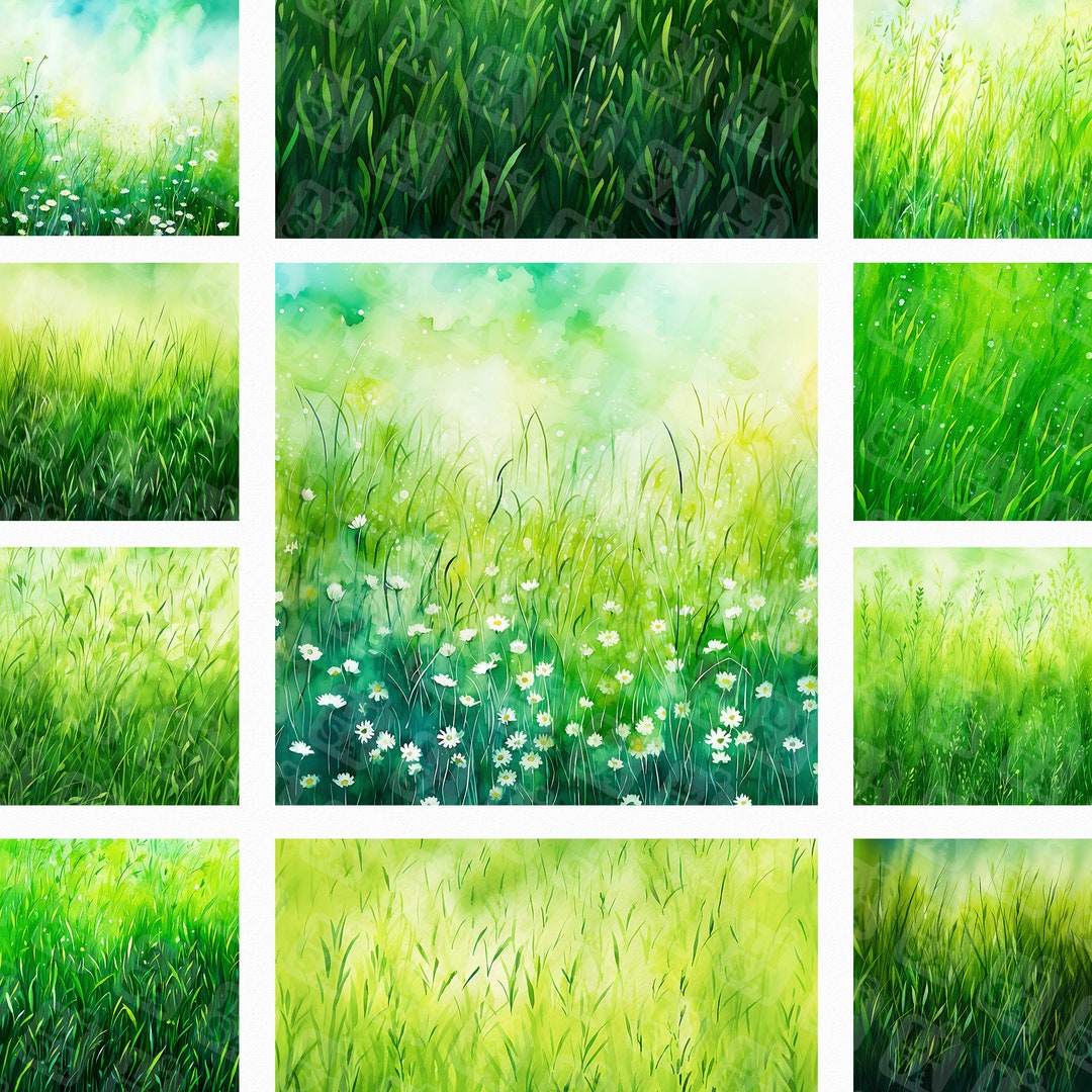 Grass Digital Paper - Digital Background - Grass Background, Green ...