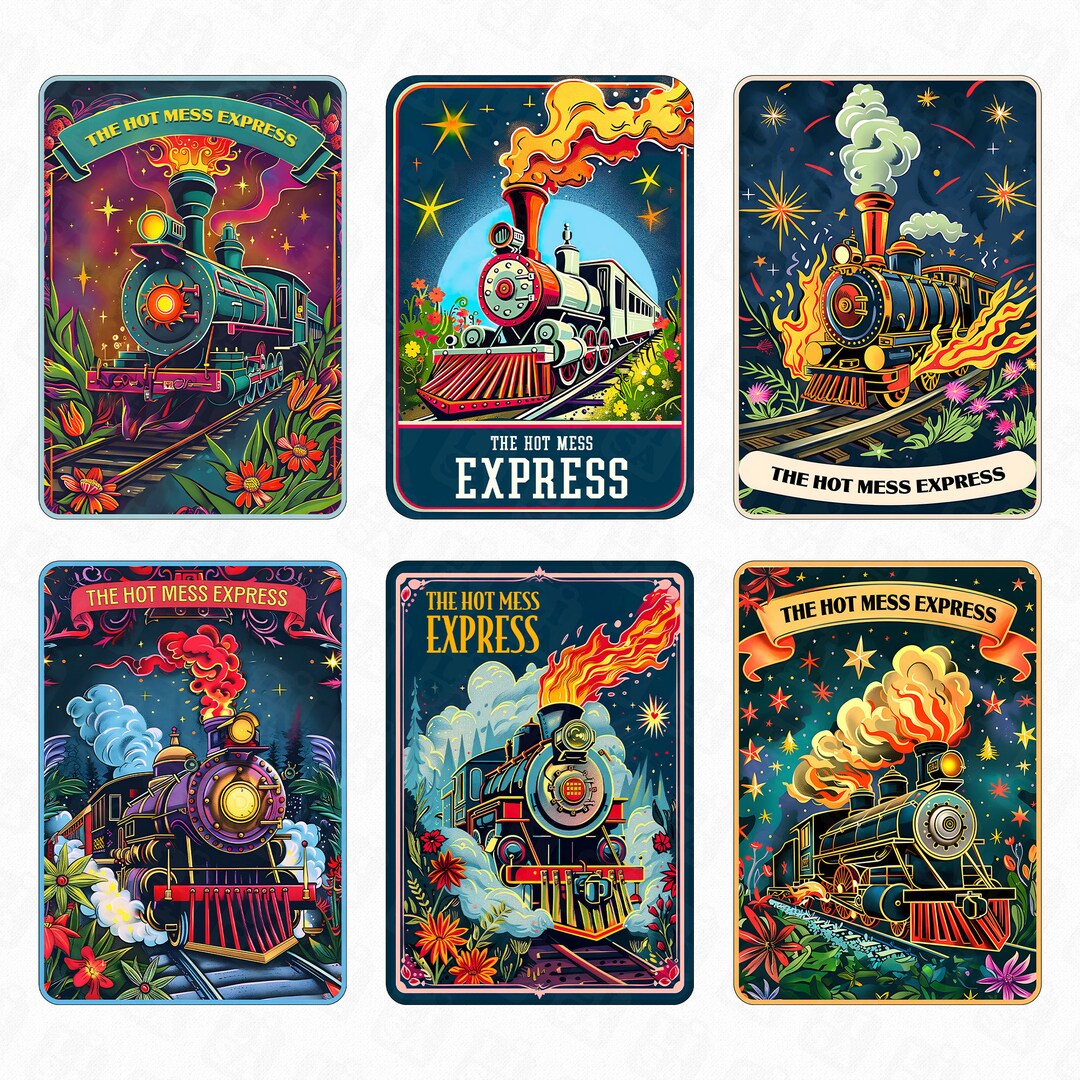 Hot Mess Express Tarot Card PNG, Funny Quote Mom Sublimation Design ...