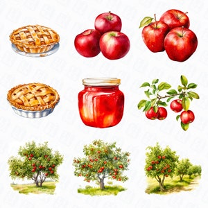 Watercolor Apple Garden Png - Apple Clipart, Apple Invitation, Apple ...