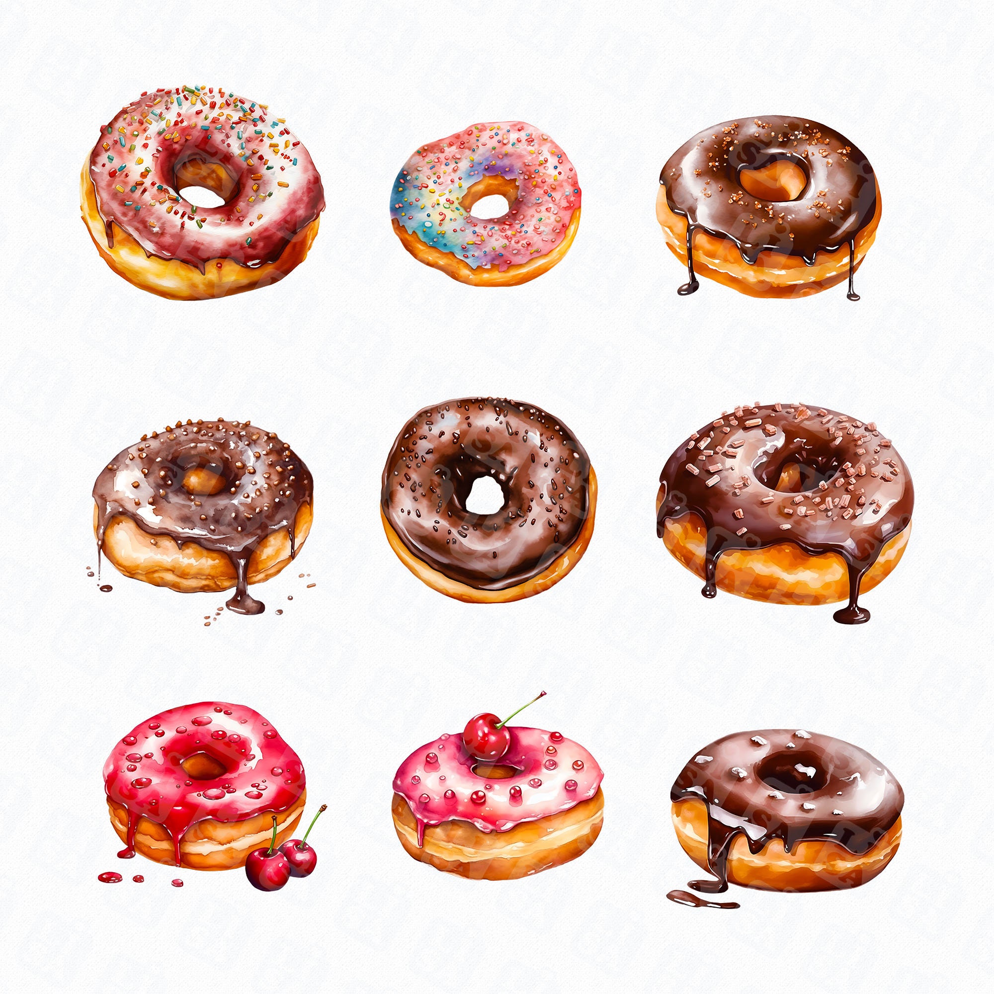 Watercolor Donut Png Donut Clipart Png for Sublimation - Etsy
