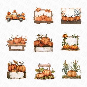 50 Pumpkin Harvest Clipart Png, Farm Harvest Clipart, Autumn Farmhouse ...