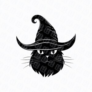 Witch Black Cat Svg Dxf Png Vector - Halloween Svg - Witch Svg - Witch ...