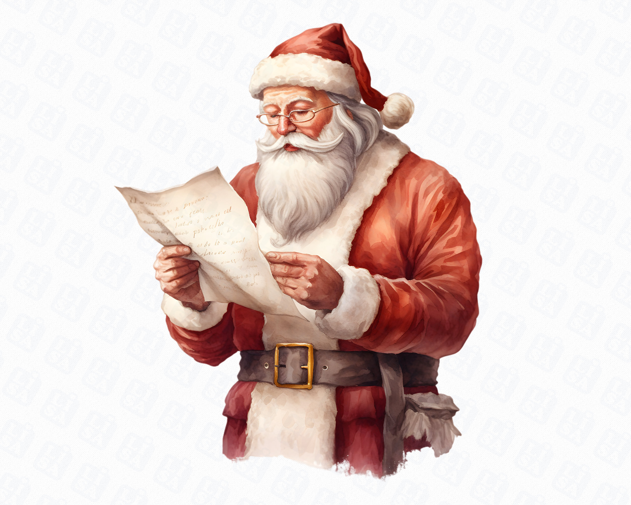50 Watercolor Santa Clipart Png Christmas Png Images With - Etsy