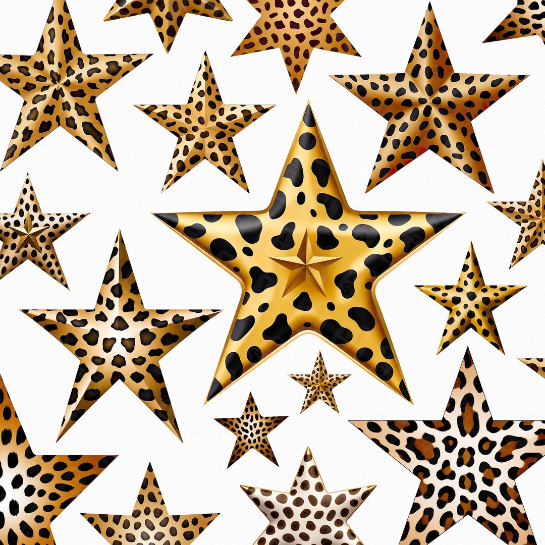 Leopard Star PNG Clipart, Trendy Leopard Print Design, Leopard PNG With ...