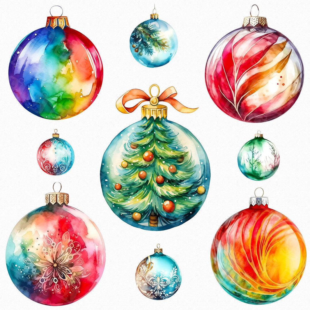Watercolor Christmas Ball Png - Christmas Baubles, Ornament Clipart ...