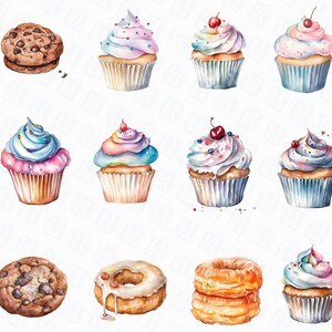 Watercolor Dessert Clipart, Dessert Graphics PNG, Sweet Graphics, Treat ...
