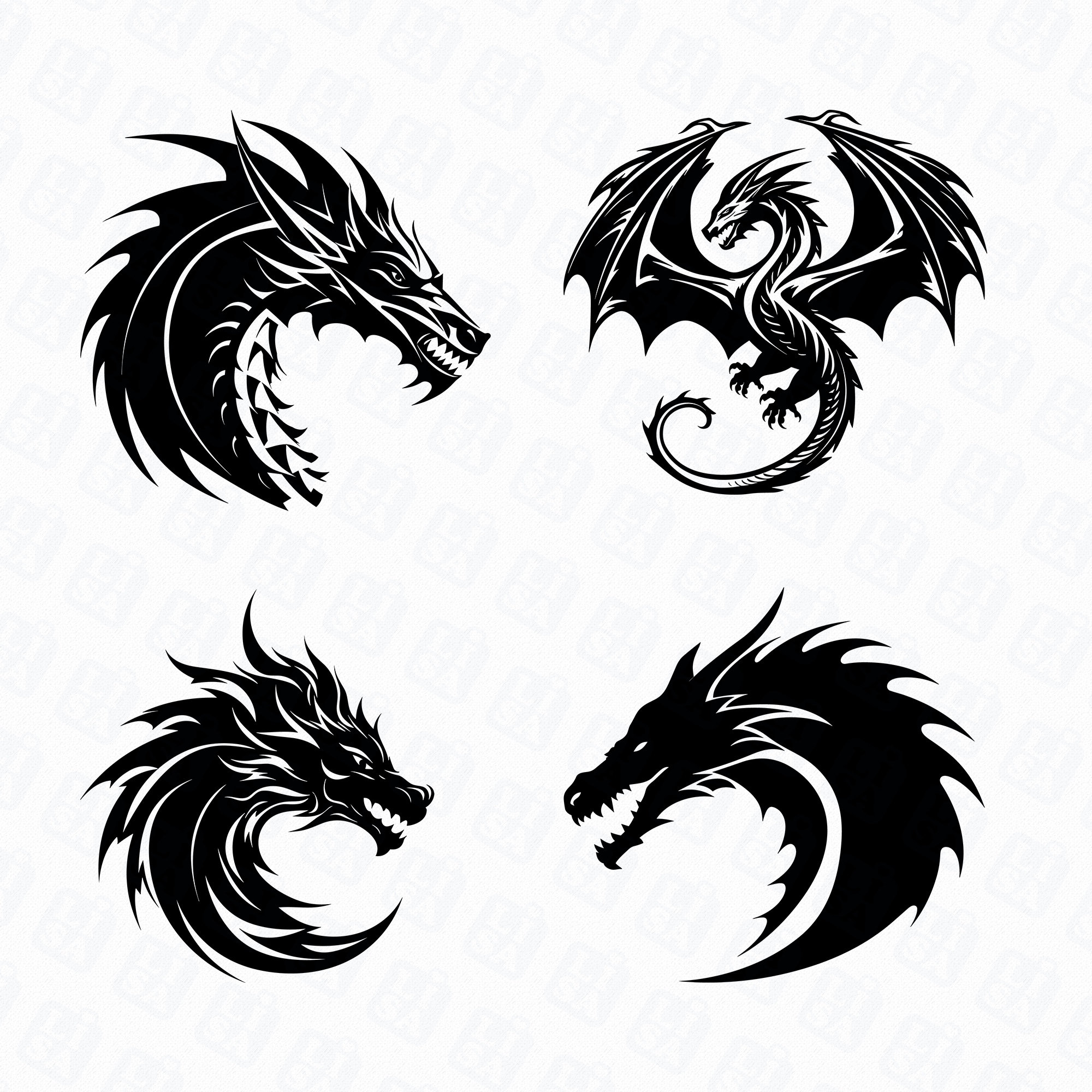 Dragon Svg and Dxf Outline Dragon Head Svg Dragon - Etsy