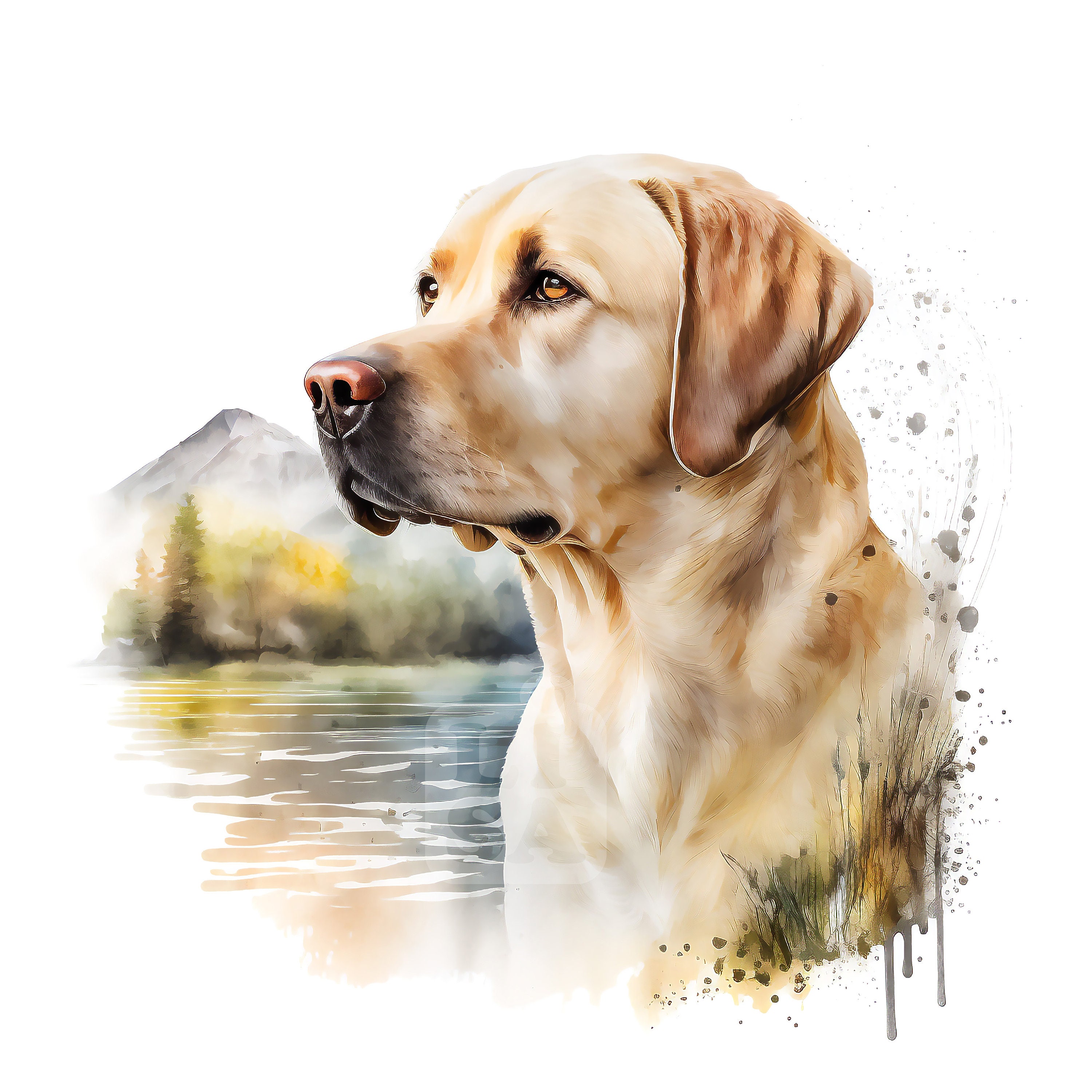 Watercolor Labrador Clipart 8 High Quality Jpgs Labrador - Etsy