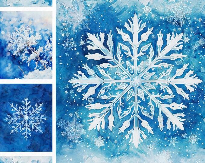 55 Watercolor Winter Snowflake Digital Paper - Snowflake Printable 8 ...