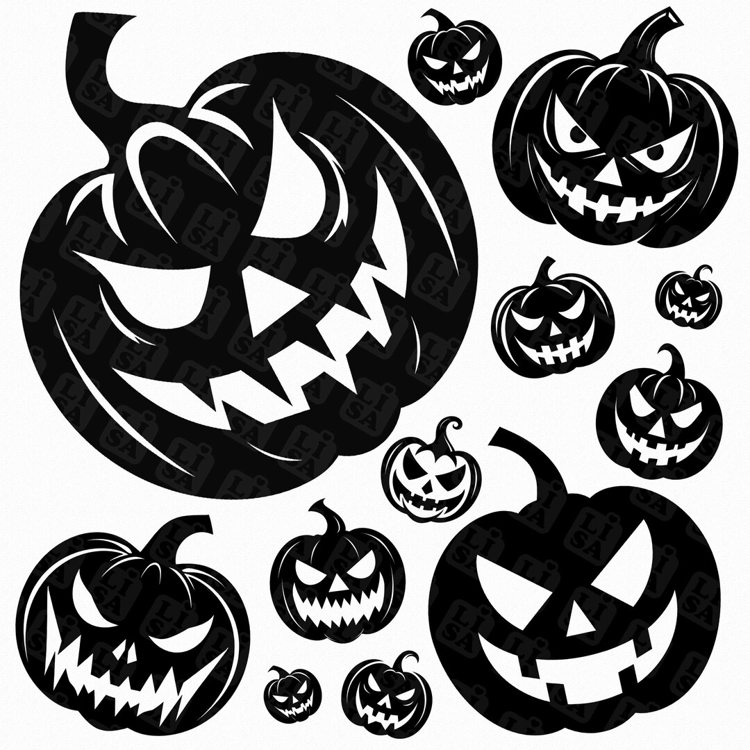 21 Jack O Lantern Svg in Vector Format Bundle Vector - Pumpkin Face ...