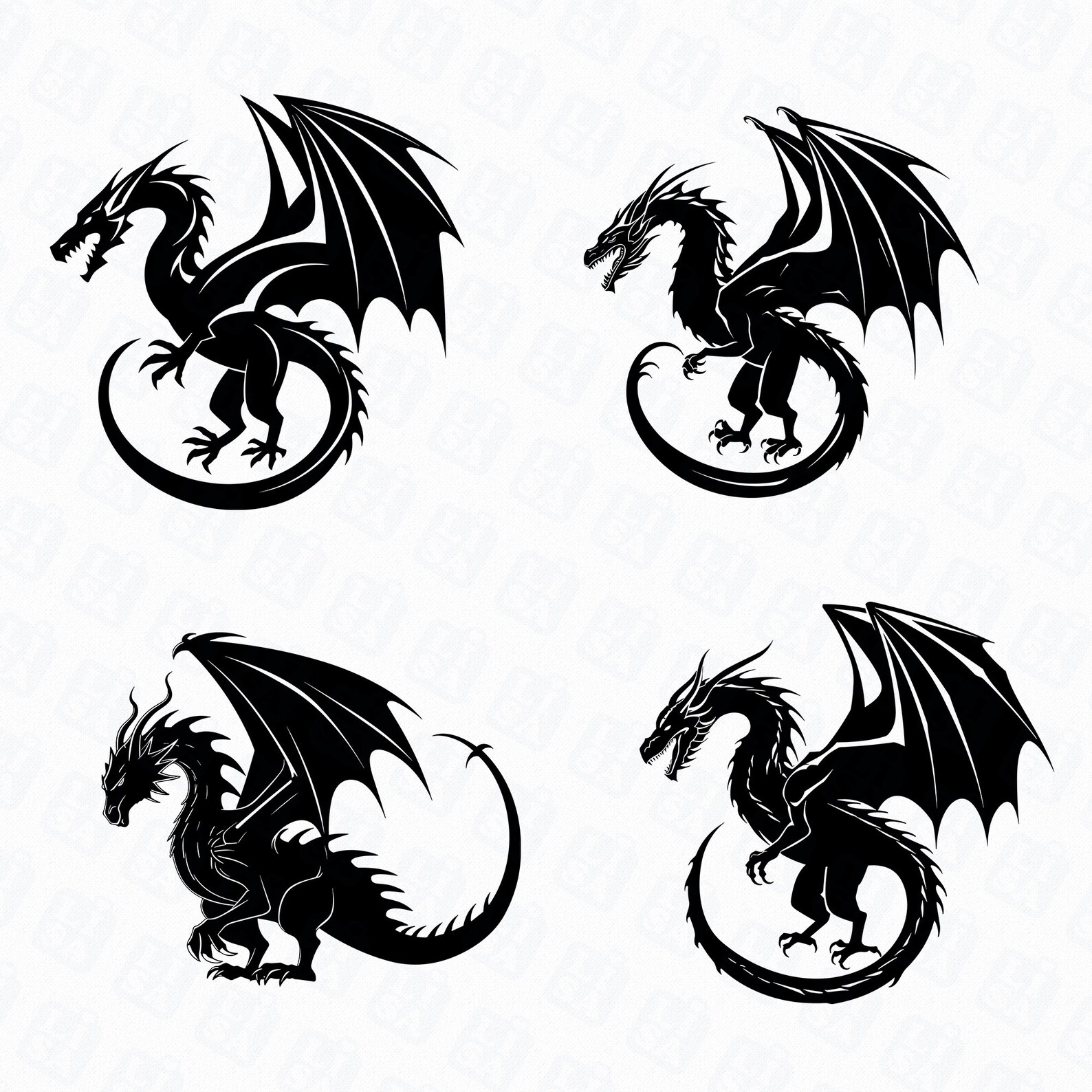 Dragon Svg and Dxf Outline Dragon Head Svg Dragon Silhouette for ...