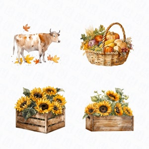 Watercolor Autumn Fall Png - Autumn Png- Country Png - Farm Clip Art ...