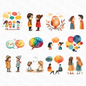 75 Turn and Talk Clipart, Speaker and Listener Clipart, Talking Clipart ...