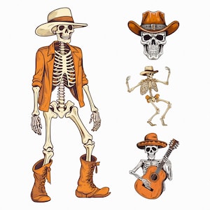 Western Skeleton Png - Western Cowboy Skull Clipart - Cool Cowboy ...