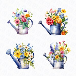 Watercolor Watering Can Png - Spring Flowers, Watercolor Gardening ...