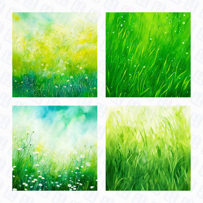 Grass Digital Paper Digital Background Grass Background - Etsy