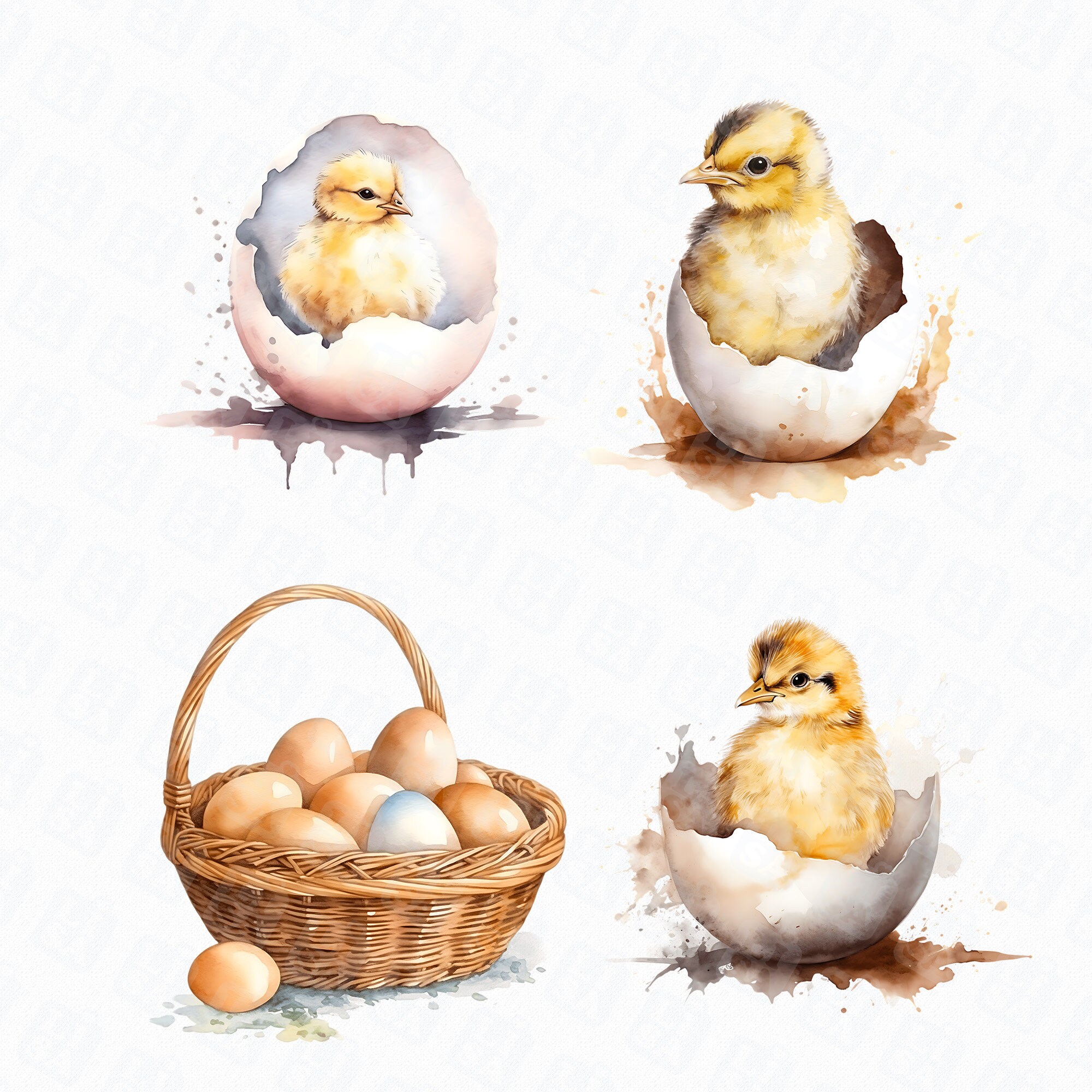 Watercolor Chicken Farm Png Rooster Clipart Farm Animals - Etsy