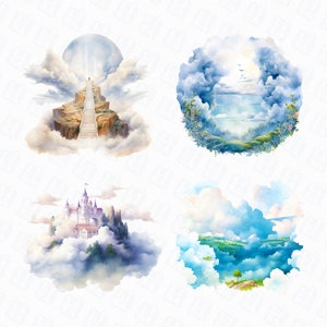 Watercolor Heaven PNG - Christian Clipart, Stairs to Heaven Entrance ...