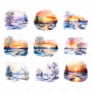 Watercolor Winter Wonderland Png - Winter Png, Scene Clipart, Winter ...
