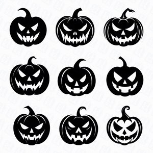 21 Jack O Lantern Svg in Vector Format Bundle Vector - Pumpkin Face ...