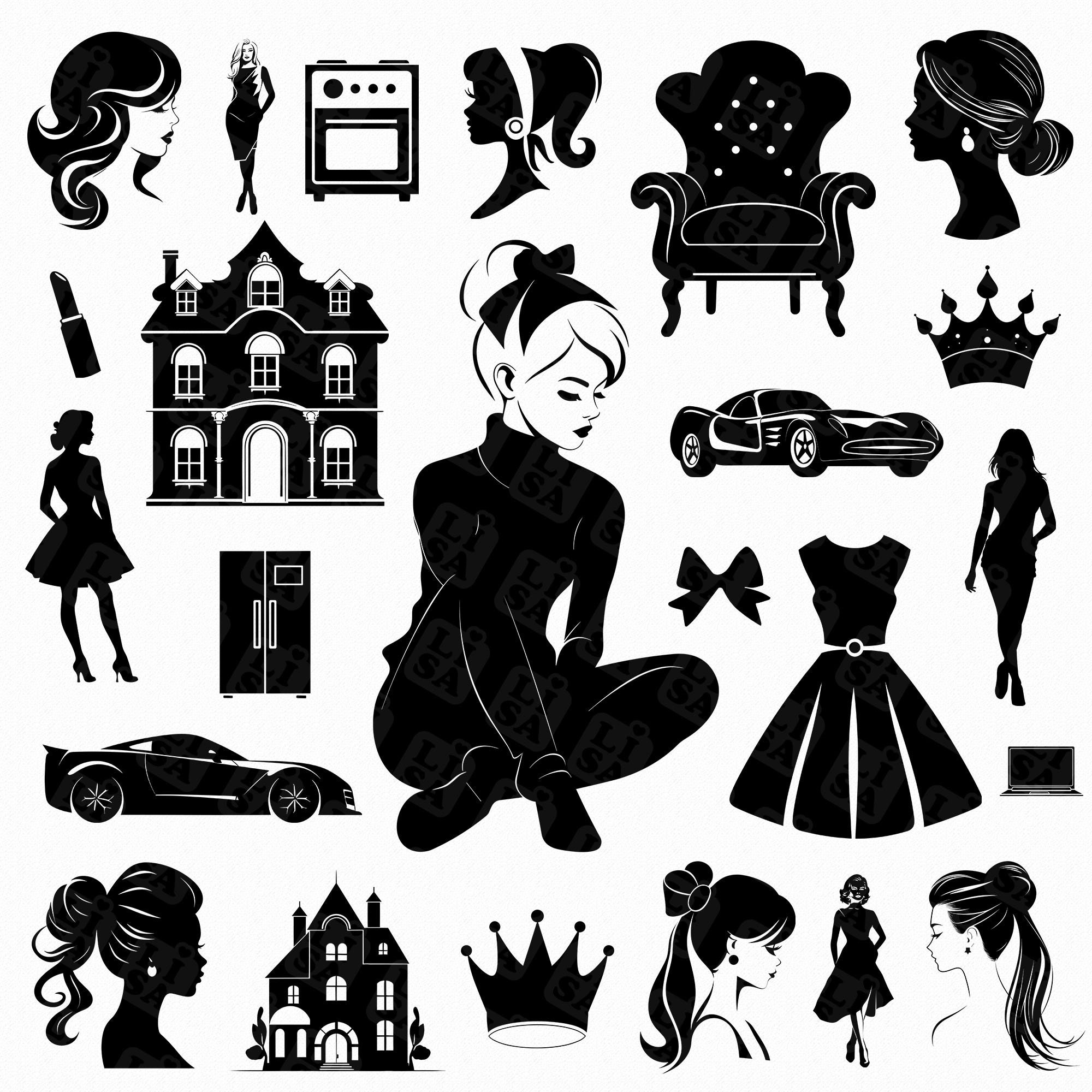Cute Doll Svg File Dxf Png Silhouette Svg Woman Vector - Etsy