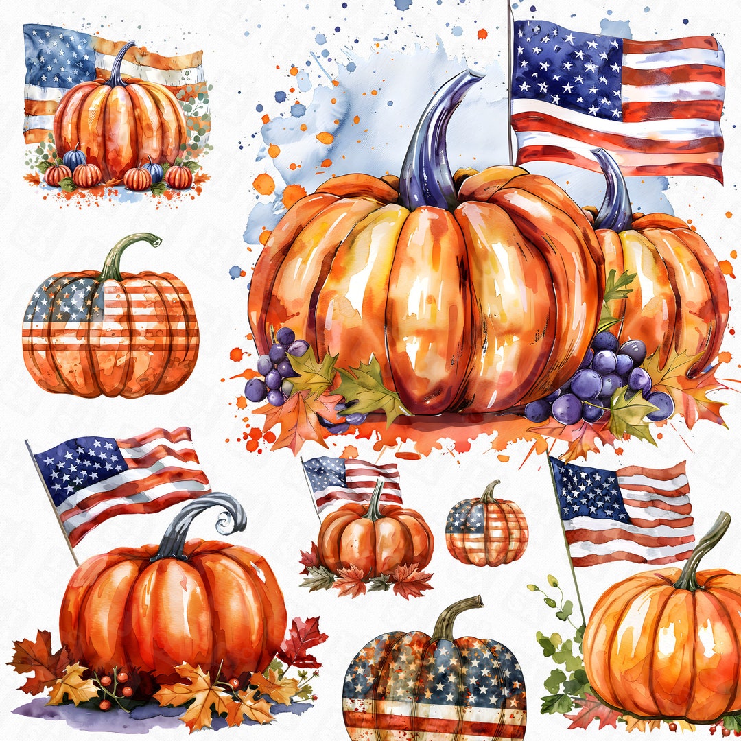 35 USA Pumpkin Png, American Pumpkin Sublimation, American Flag Pumpkin ...