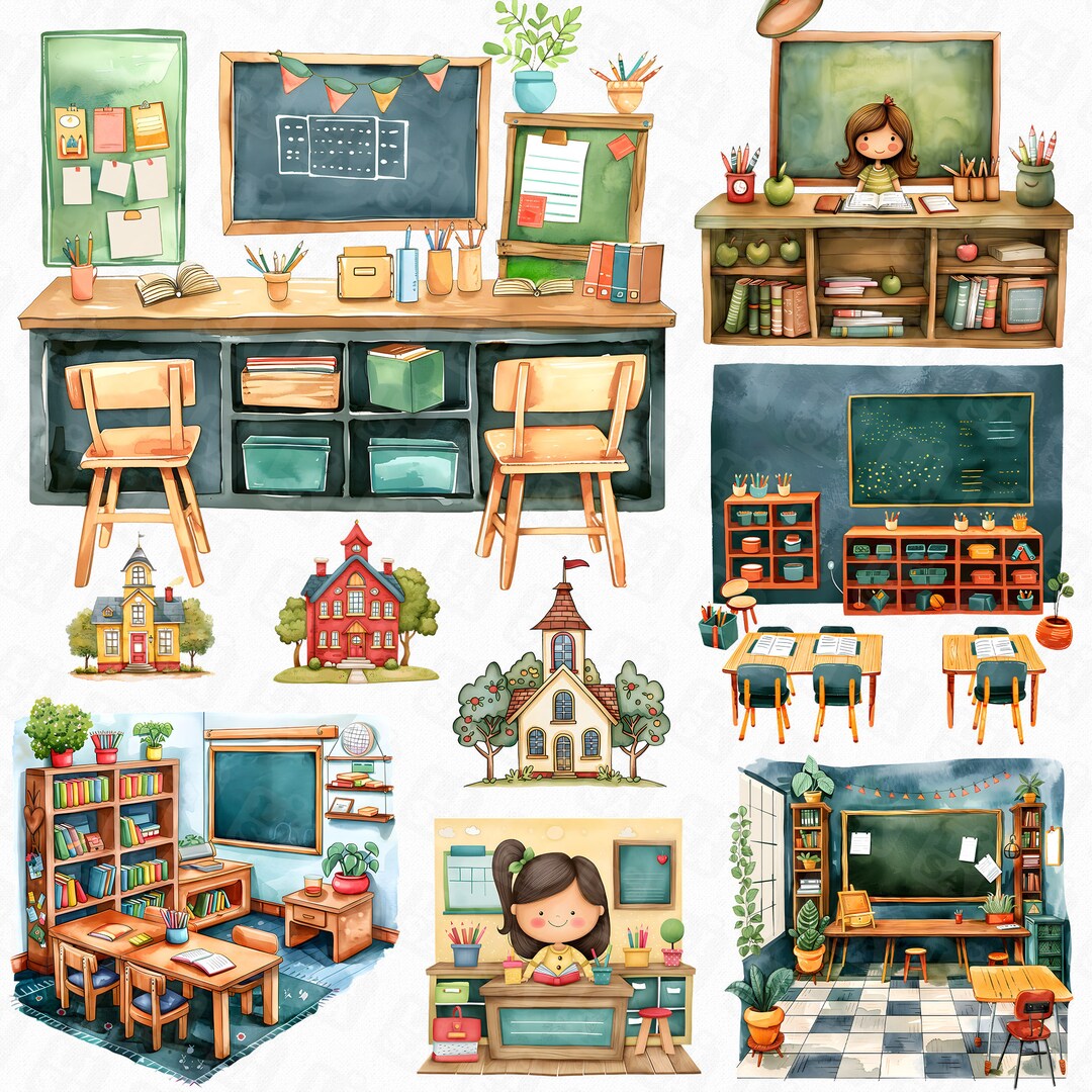 24 Classroom Clipart, School Classroom PNG, School Building, School ...