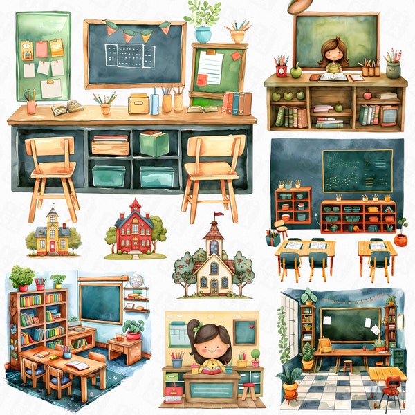 Classroom Clipart - Etsy