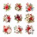 Watercolor Christmas Flowers Clipart Christmas Bouquets Card Making ...